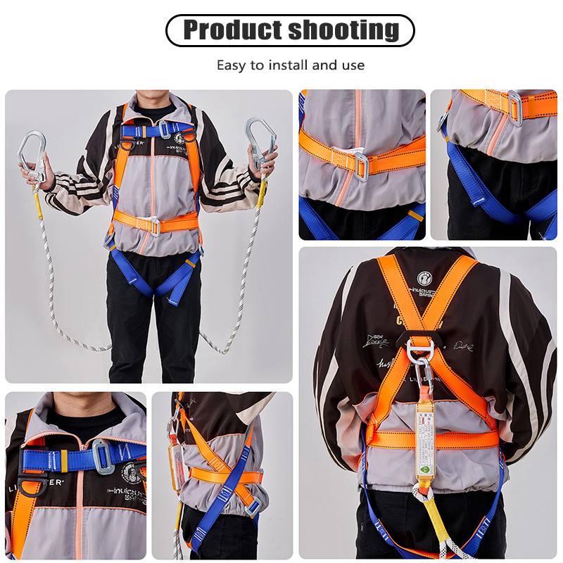 Full body safety harness Working at height safety harness double hook ...