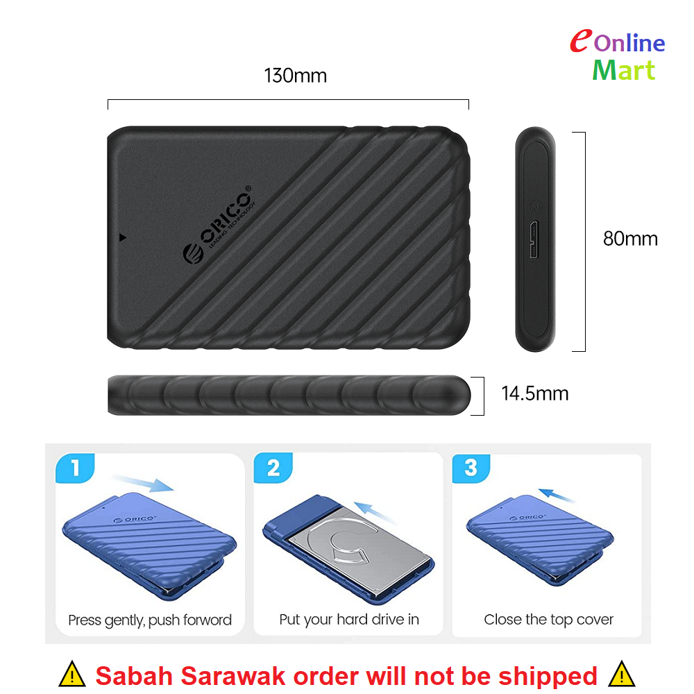 ORICO USB 3.0 2.5 inch SATA External Hard Disk Casing Tool-Free Hard ...