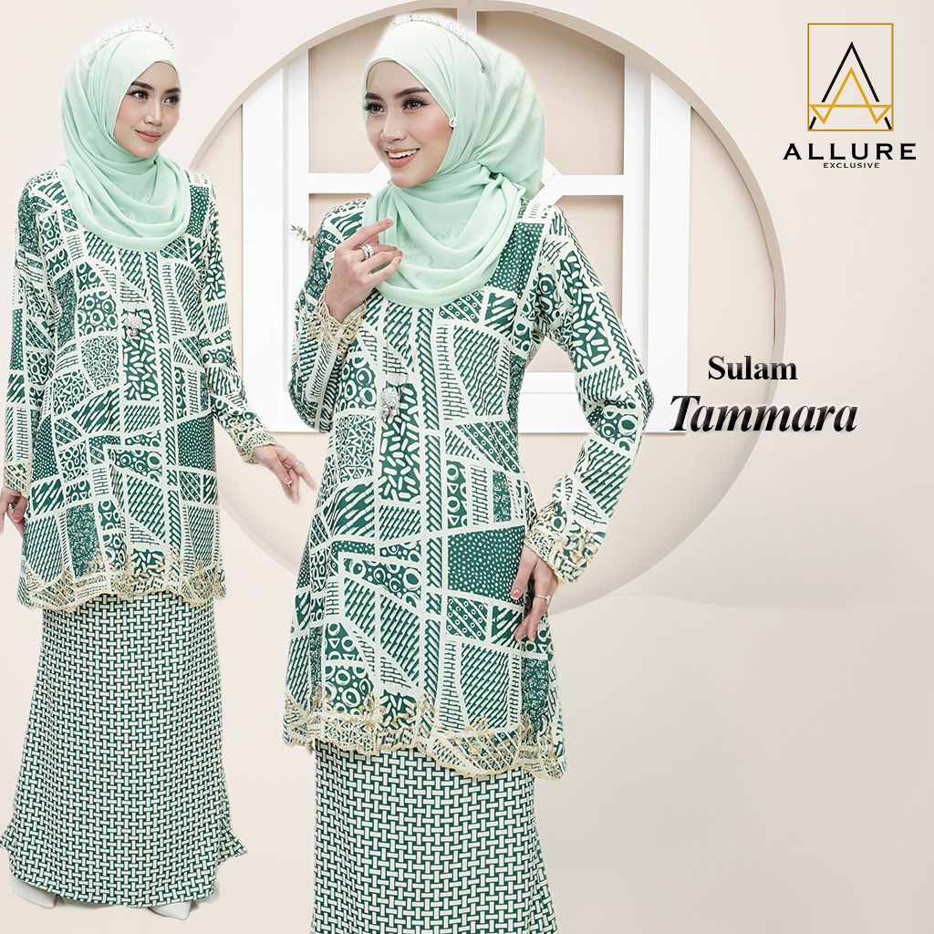Allure Exclusive - Set Baju Kurung Sulam Tammara 2025 Armani Silk Ibu ...
