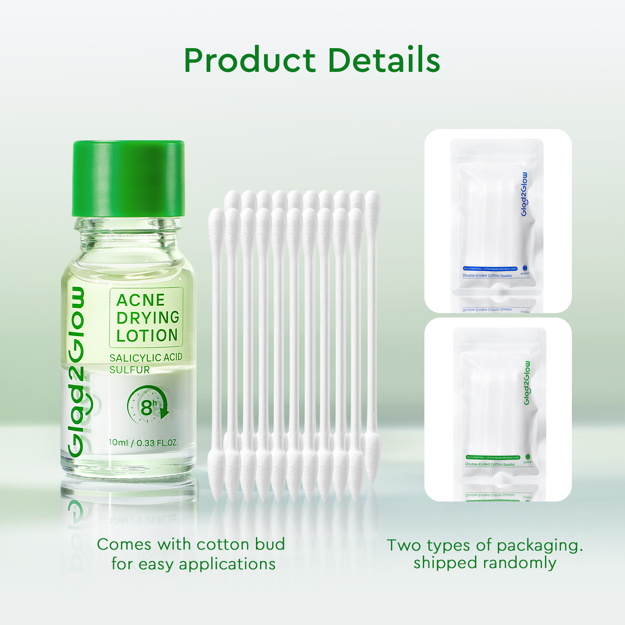 Glad2Glow Acne Drying Lotion Calms Acne Treatment Salicylic Acid Pimple ...