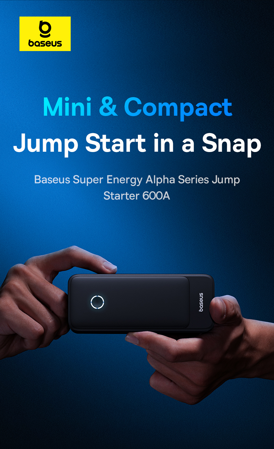 Baseus Super Energy Alpha Jump Starter 600A Automotive-Grade Compact Lightweight Super-Long ...