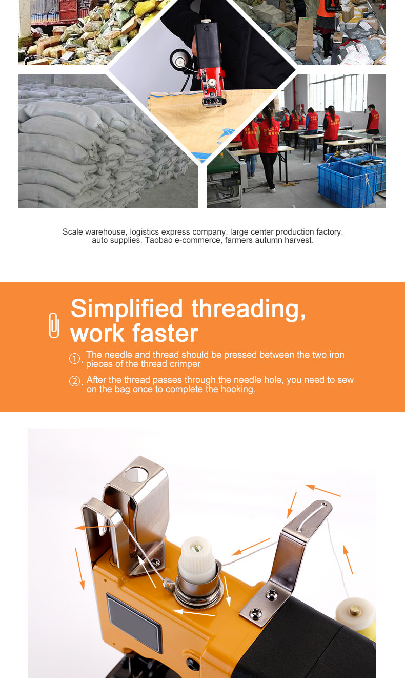 Portable Electric Sewing Machine Handheld Guni Bag Woven Paper Bag ...