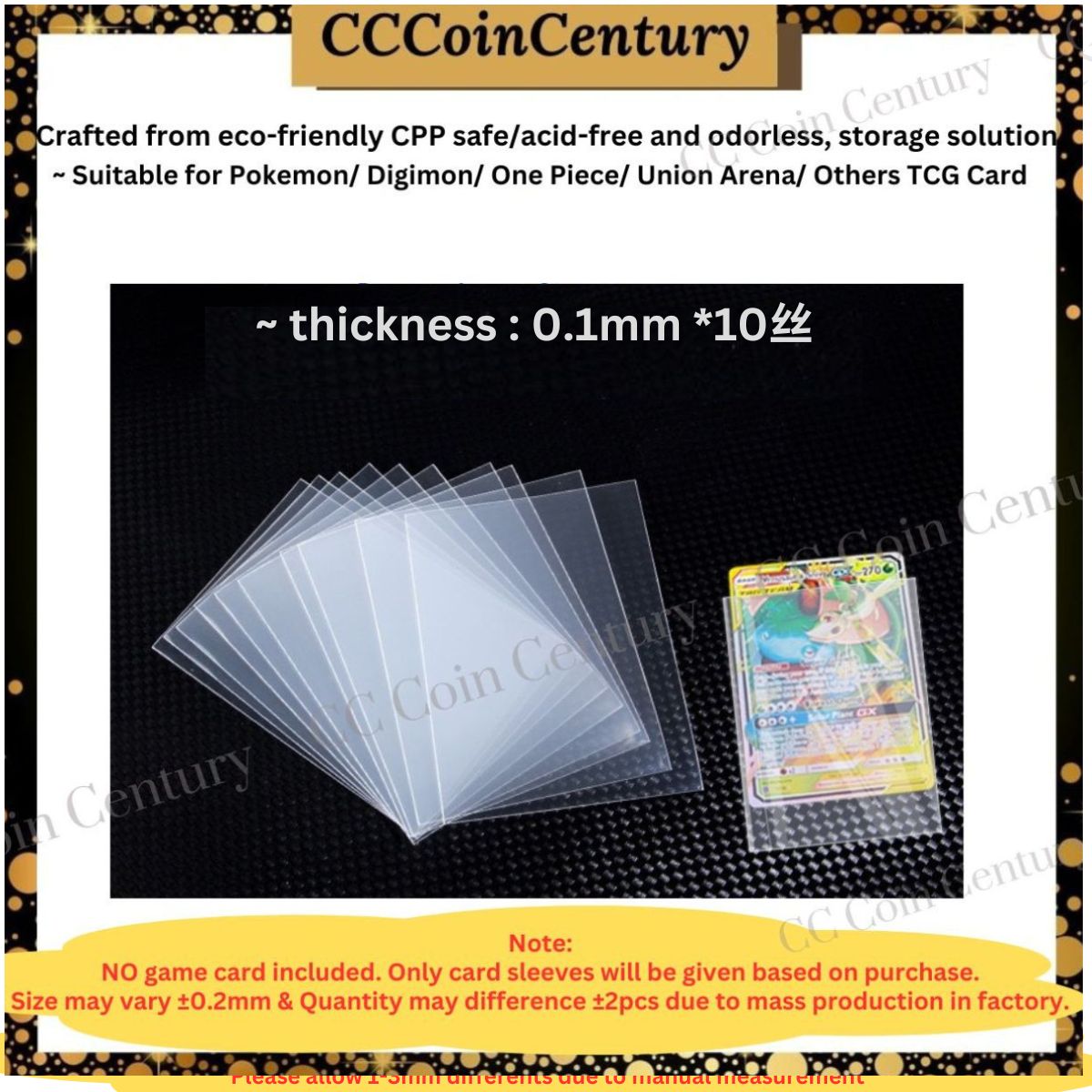 Standard TCG Card Sleeves 100Pcs Soft Penny Transparent for Pokemon One ...