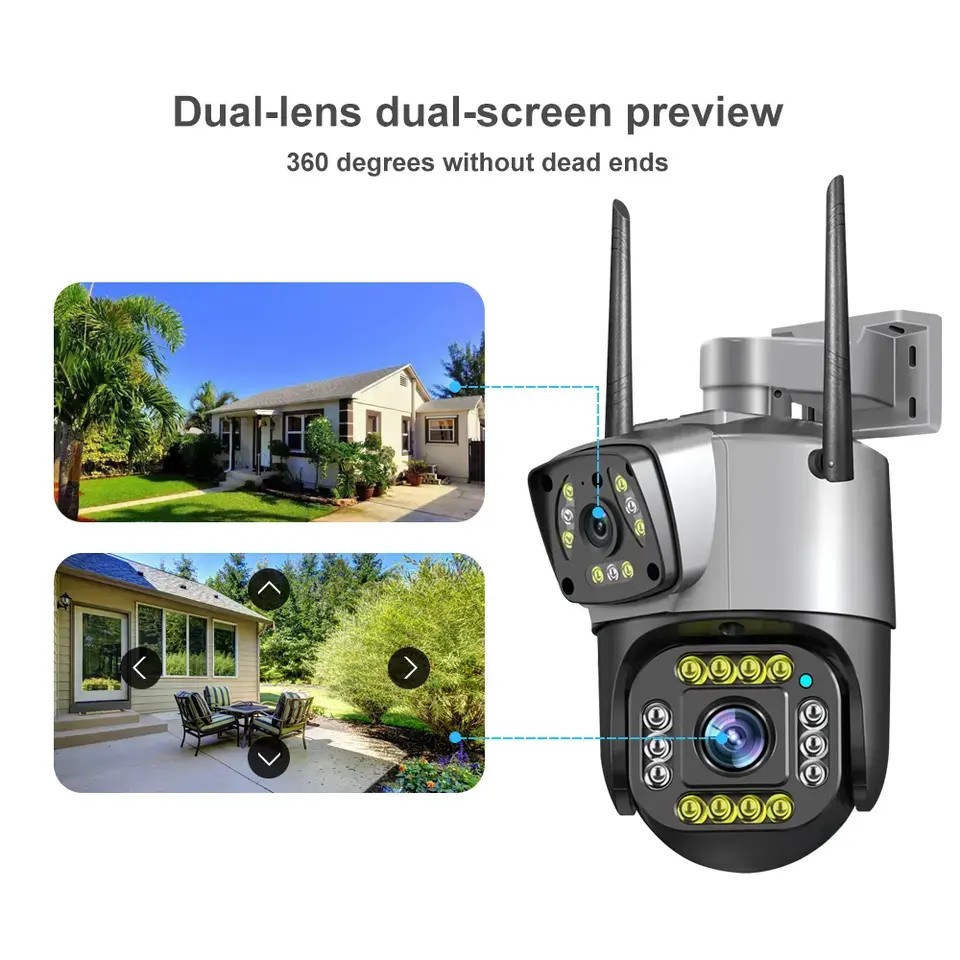 V380 Pro Cctv Cameras V99 Dual Lens Outdoor Waterproof Connect WiFi ...