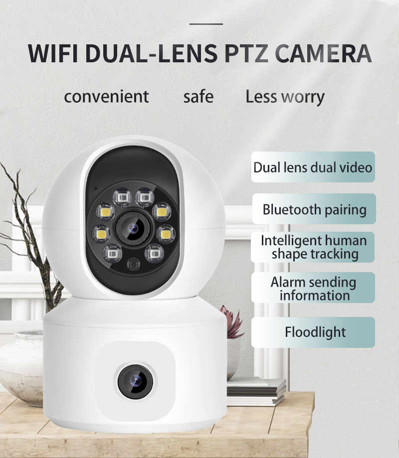 ICSEE CCTV R11 Dual-Lens 1080P Full-color Night Vision Two Way Talk ...