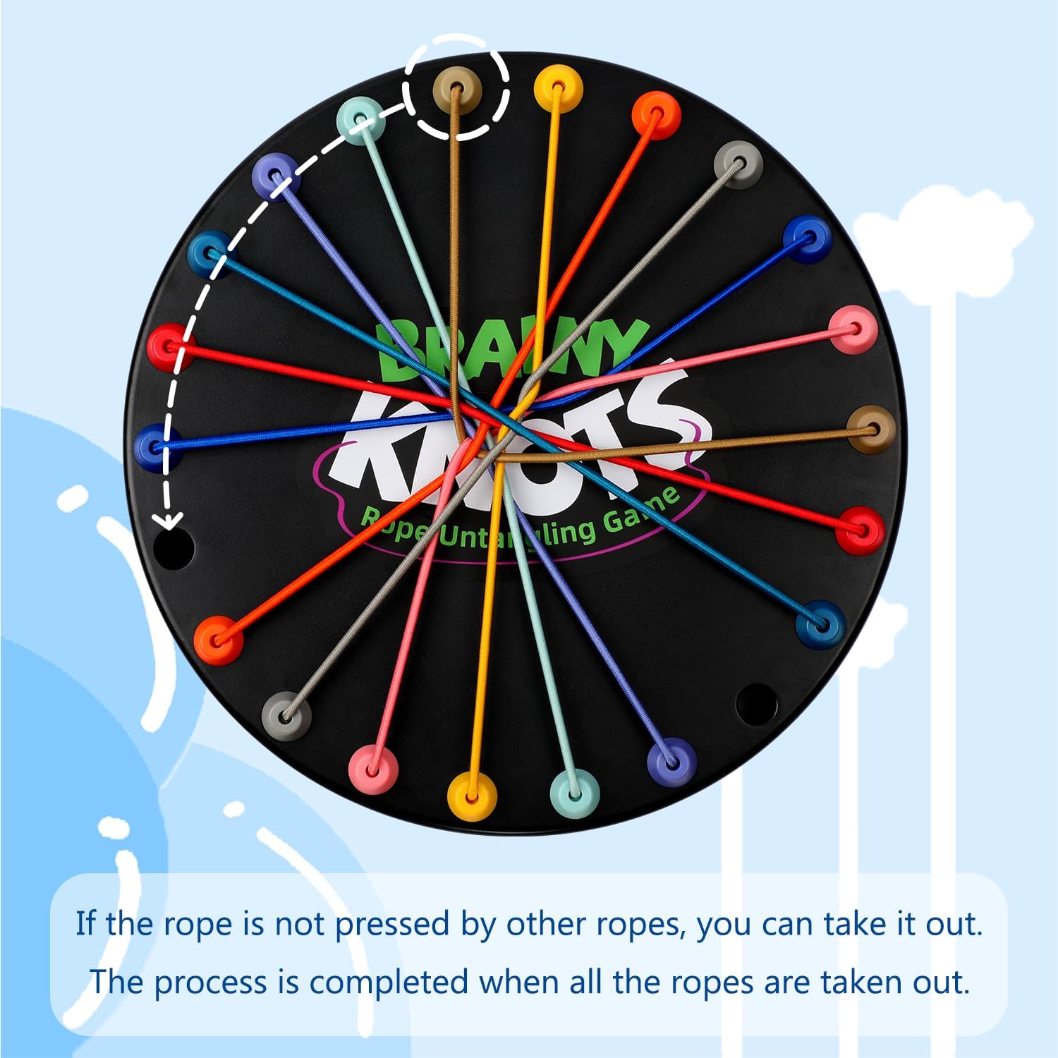 Rope Untangling Game Twisted Untie Puzzle Strategy Board tie up Challenge Twisted Rope Brain ...