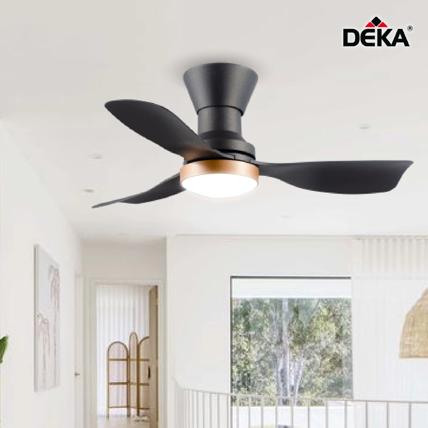 DEKA Concept Mini Led 34" 3 Blade DC Baby Fan 14 Speed Remote Control ...