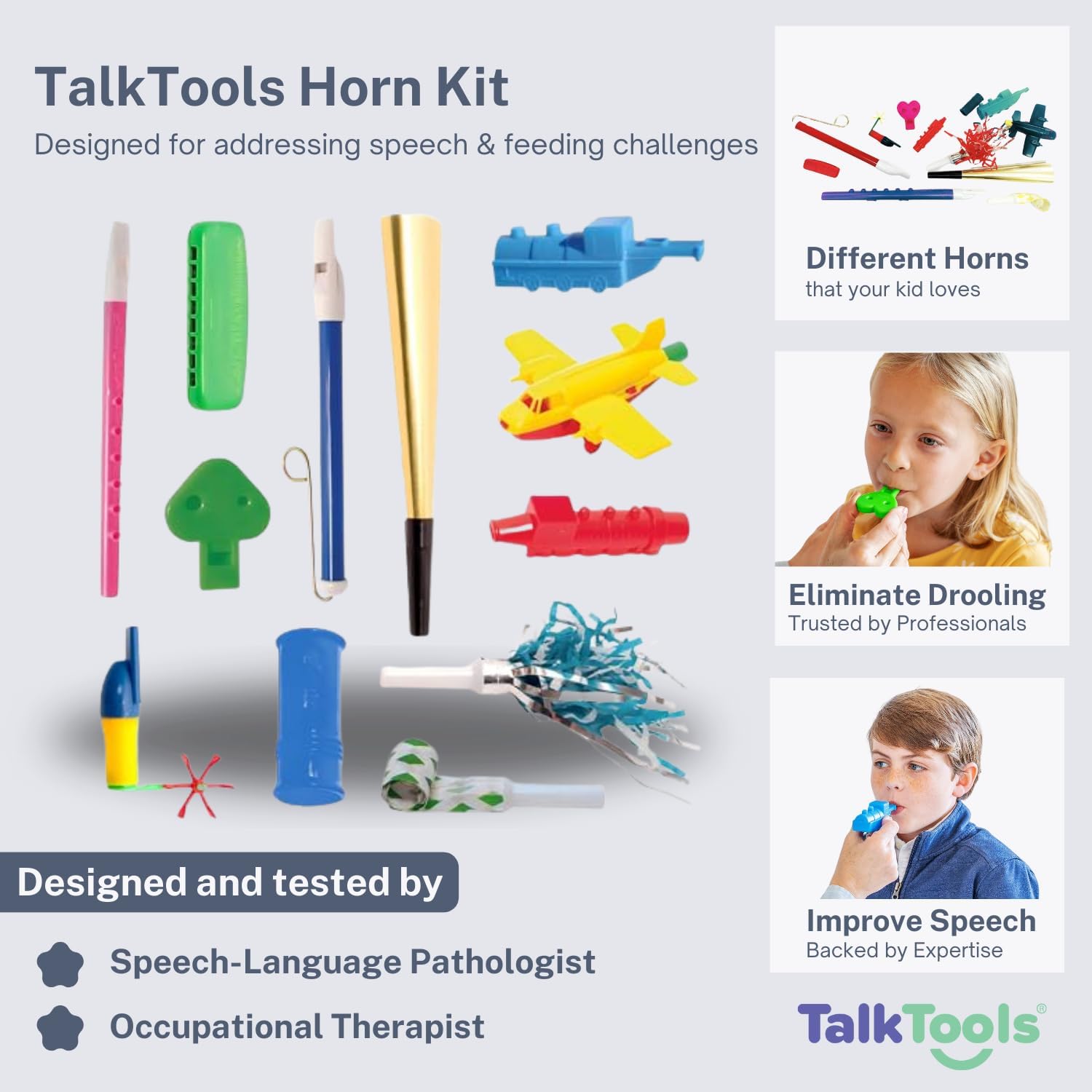 TalkTools Horn Kit | Oral Motor Placement Therapy | Improve Speech ...