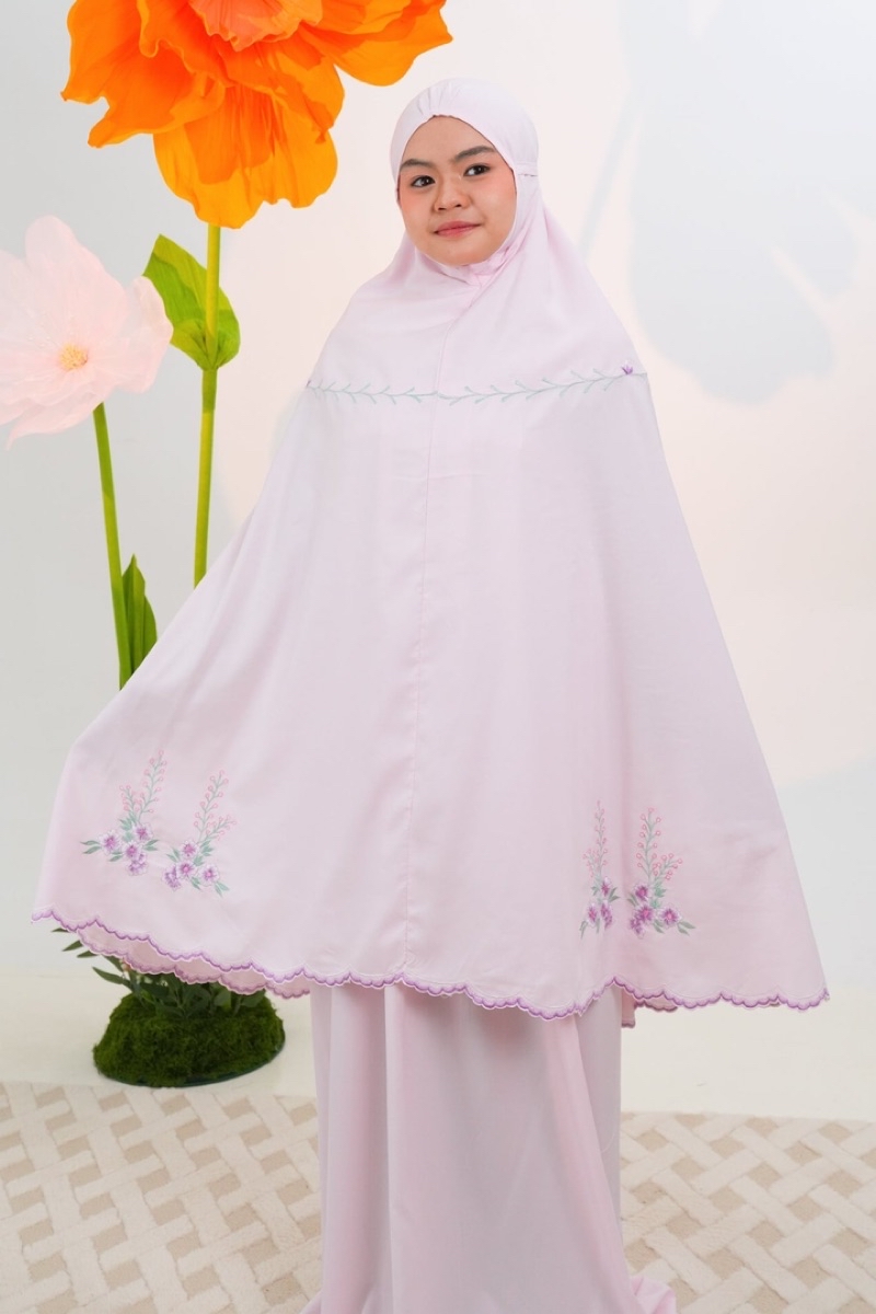 MAELY | Tea Basic by Telekung Tea 2025 | Telekung Sulam Cotton + Bag ...