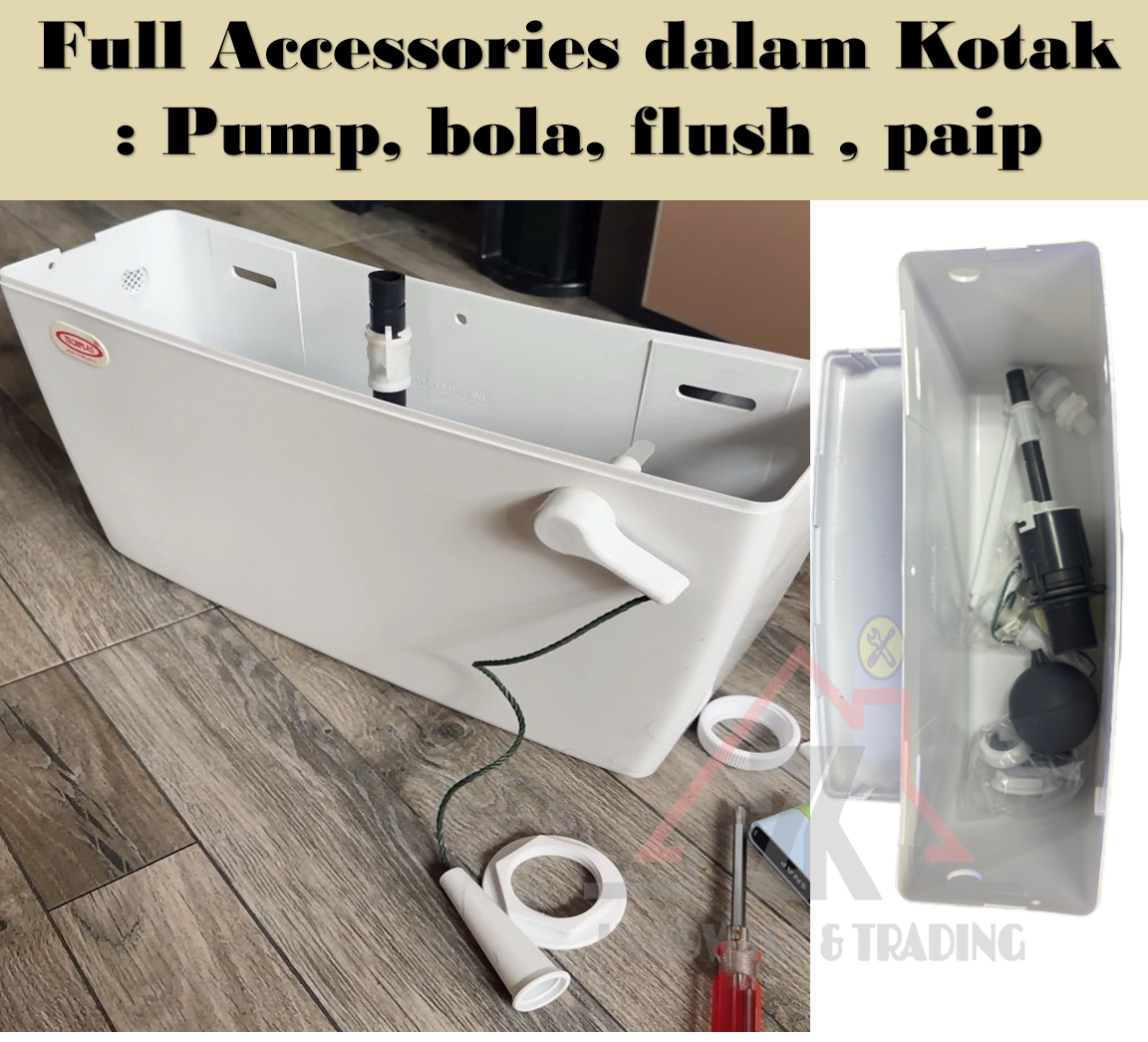 Tong Jamban Tangki Air Tandas Cangkung High Level Cistern Water Tank ...