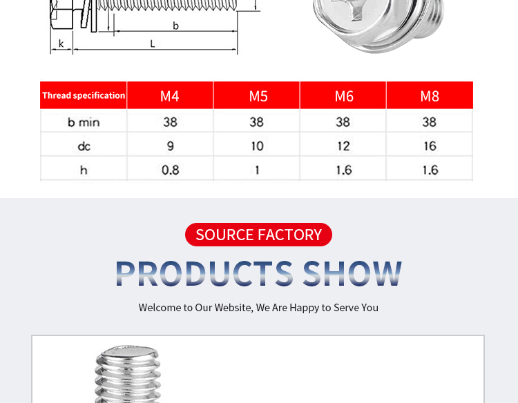 304Stainless Steel M4 M5 M6 M8 Cross Recessed Phillips Hex Head Sems ...
