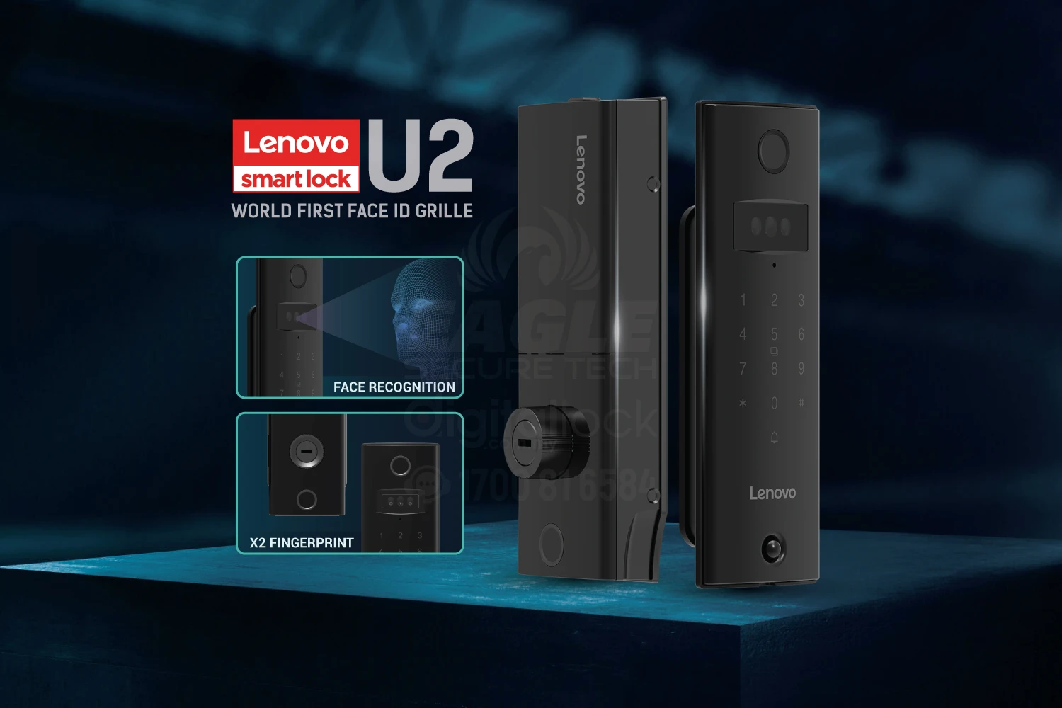 LENOVO U2 Smart Lock for Grill | Smart Door Lock Digital for Grill Gate ...