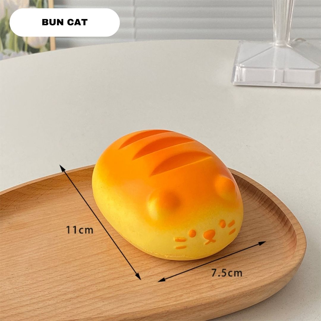 Cat Bun Toast Big Squishy Soft Slow Rebound Eva Foam Mini Toy Squeeze ...