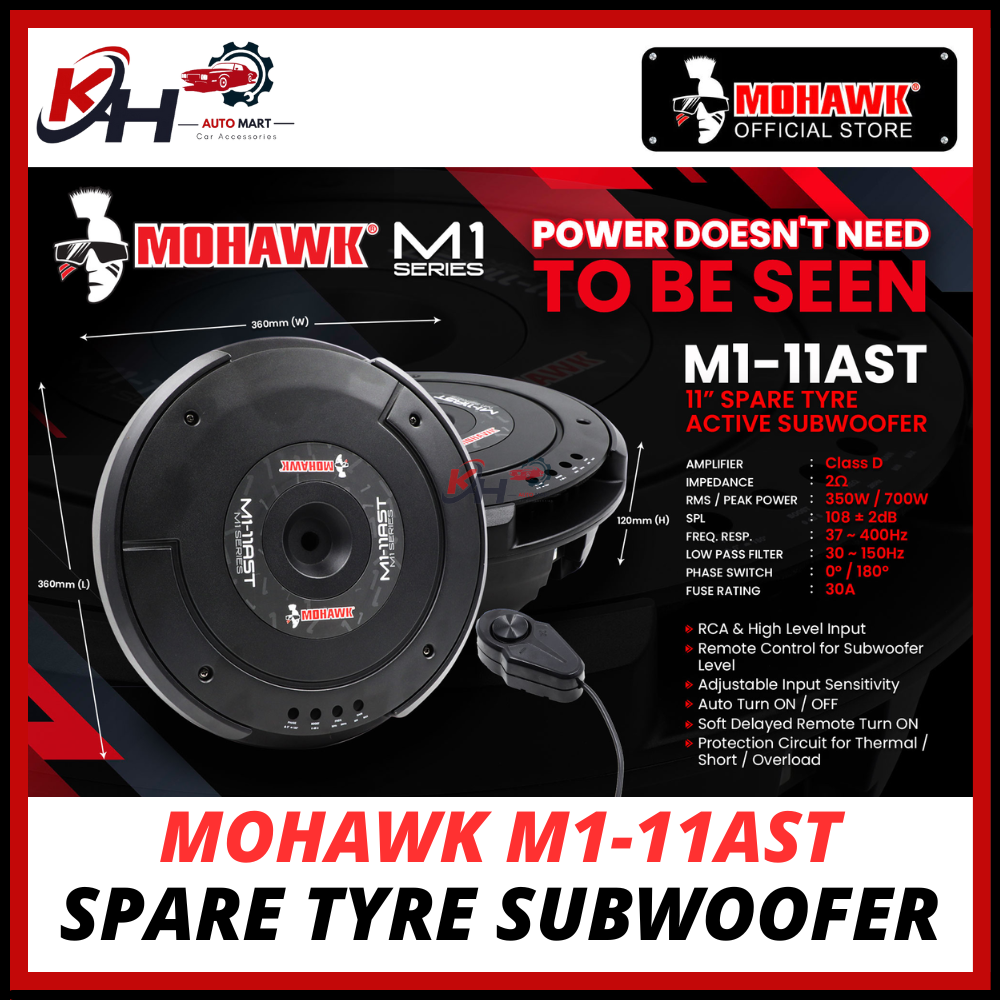 11‘’ MOHAWK 11 inch Spare Tyre Active Subwoofer Build-in Amp, 700W M1 ...