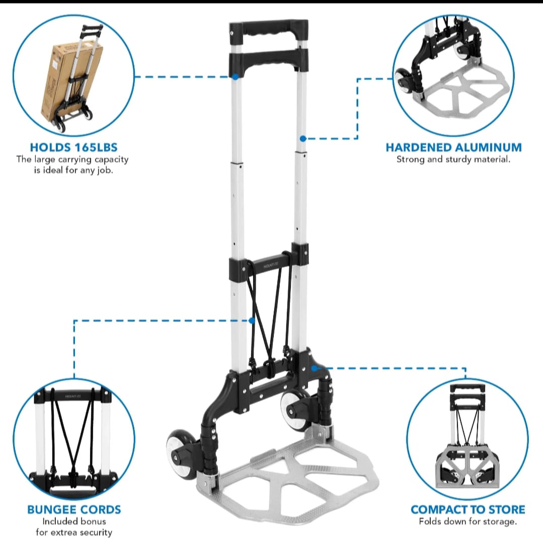 Smart Foldable Hand Trolley Shopping Luggage Truck 75KG Troli Angkat ...