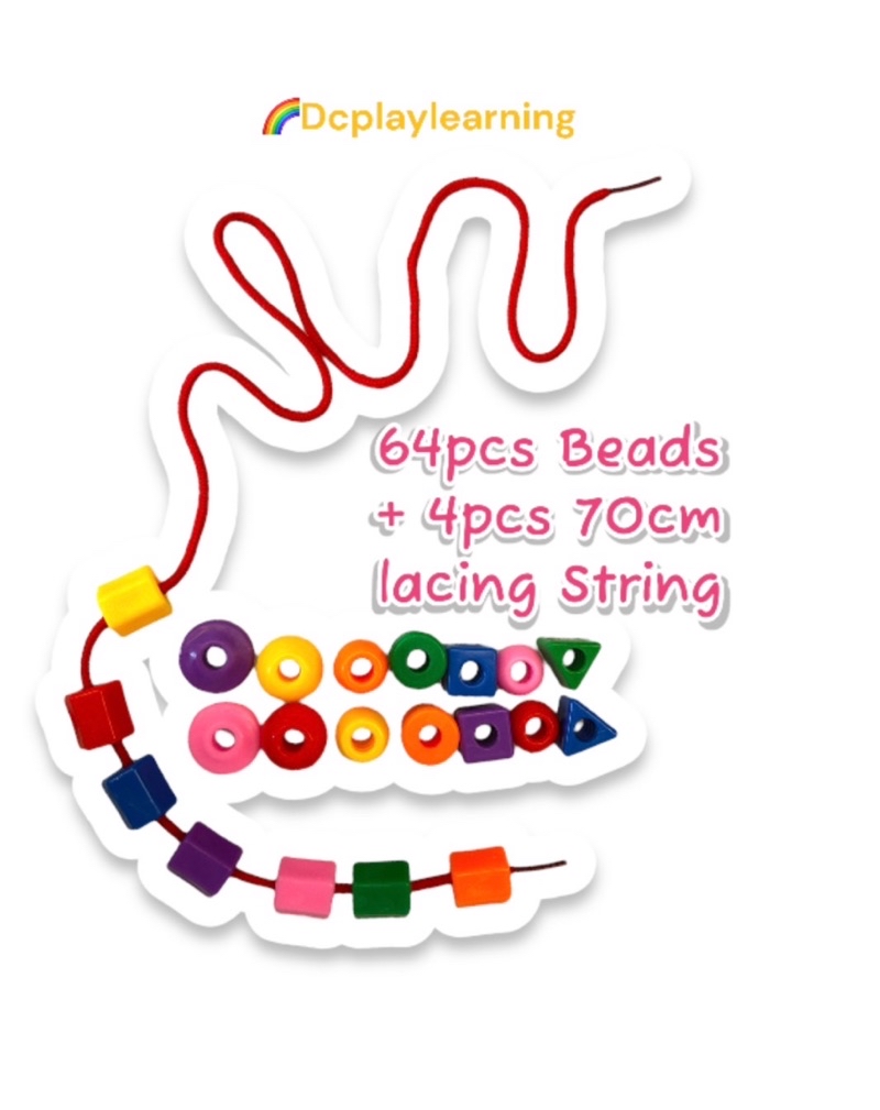 Dcplaylearning Kid Lacing Beads Montessori Learning Threading Beads ...