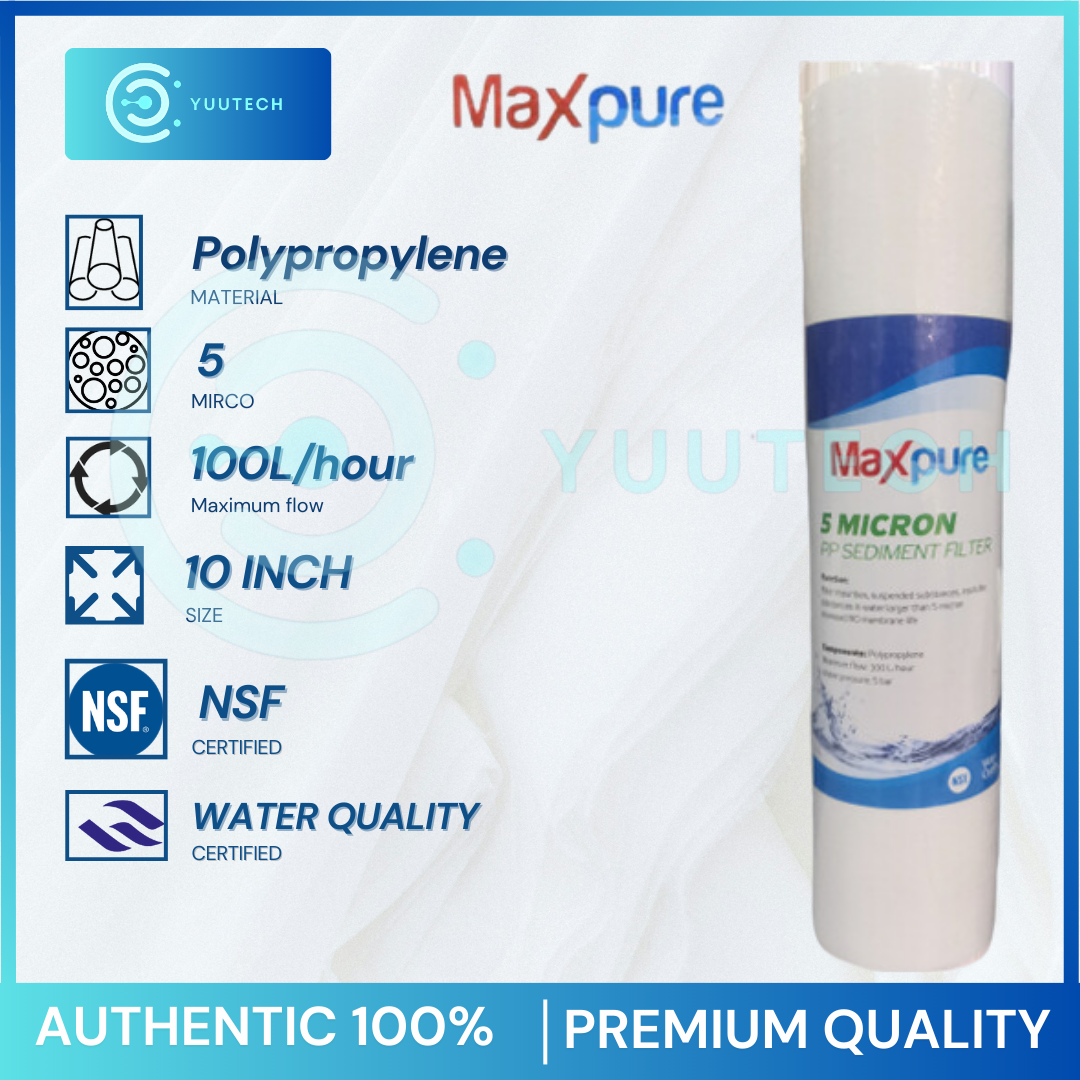 VERTEX & MAXPURE PP 1 MICRON & 5 MICRON SEDIMENT HALAL WATER FILTER ...