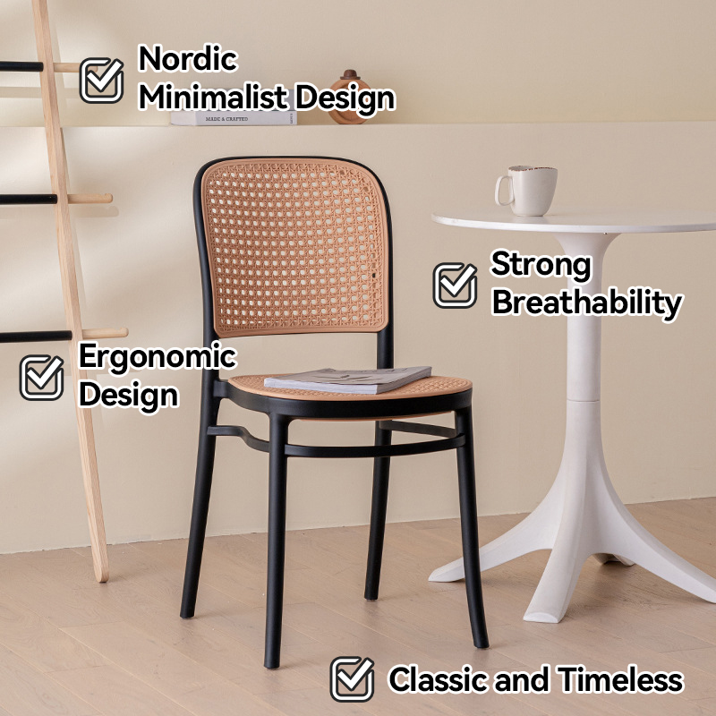 Chair kerusi meja makan plastik dining chair Nordic Backrest kerusi ...