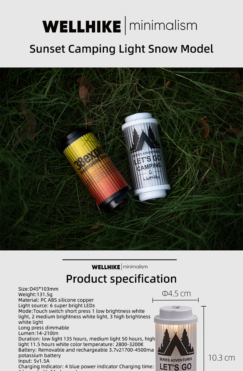 Wellhike Outdoor Camping 38 Explore Lights LED Rechargeable Camp Ambient Lights Extra Long ...