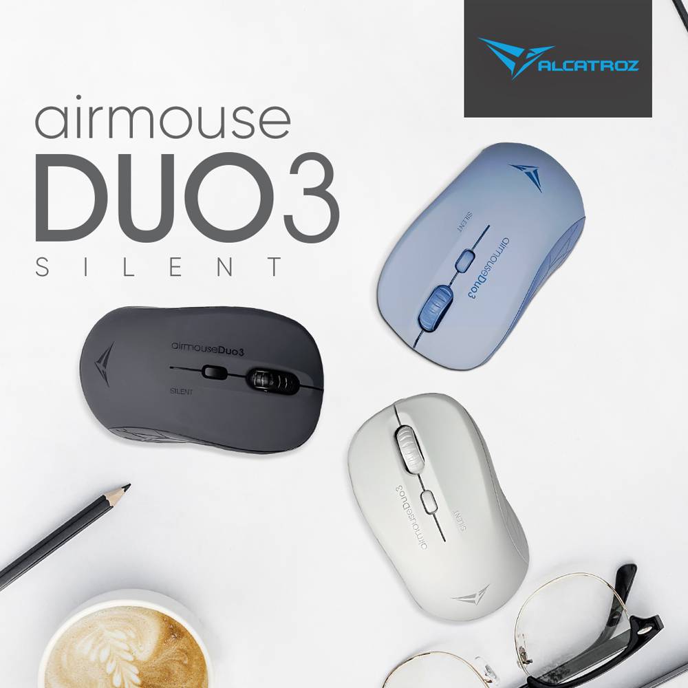 Alcatroz AirMouse Duo 3 Silent Dual-Mode Bluetooth Wireless Mouse ...