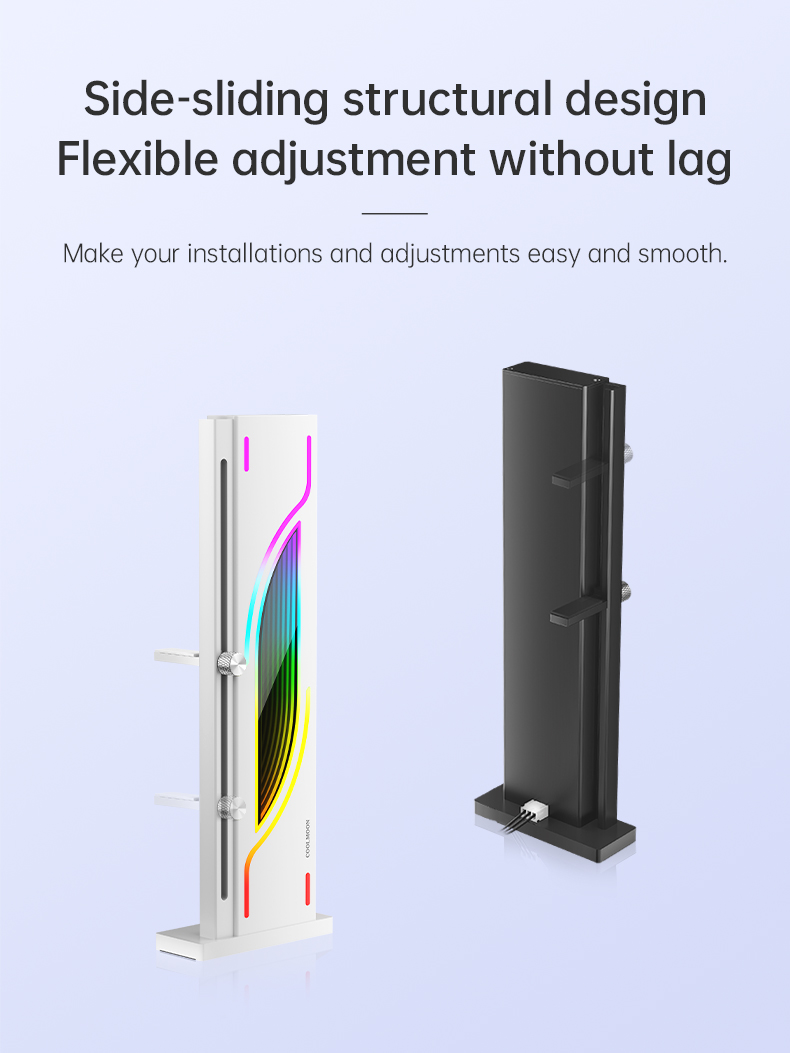 Coolmoon GPU Stand Holder ARGB Adjustable Support Mirror Transparent ...