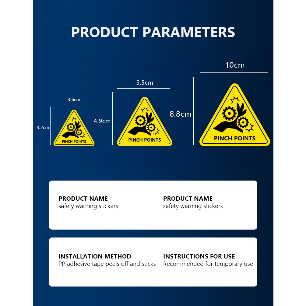 Pinch Points PVC Warning Sticker Sticker Safety Caution Danger Label ...