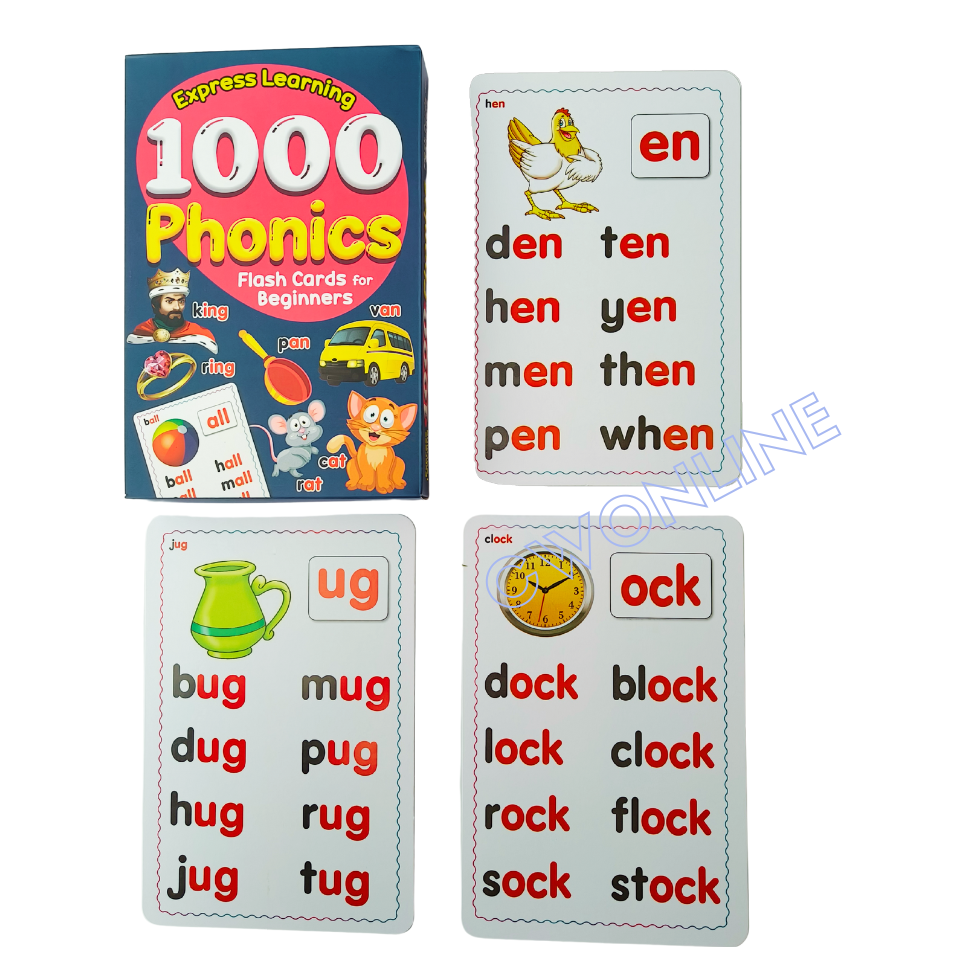Learning 1000 Phonics Flash Card for Beginners Preschool Kindergarten ...