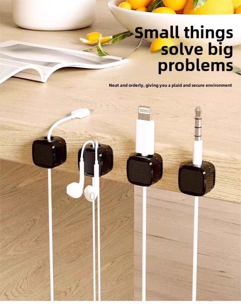 Magnetic Phone Cable Clips Cable Smooth Adjustable Cord Holder Desk ...