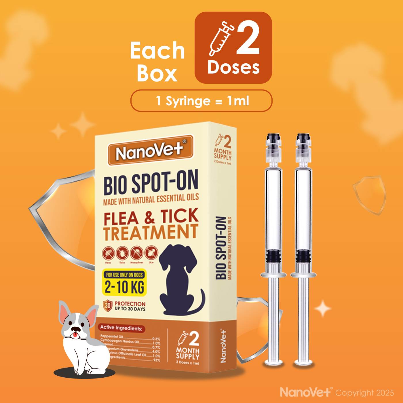 Nanovet® Bio Spot-On Flea and Tick Treatment For Dog | Shopee Malaysia