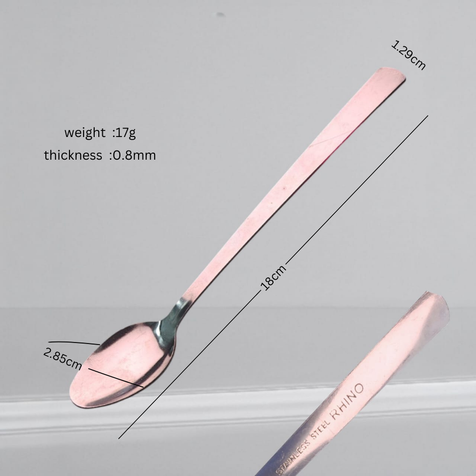 18CM STAINESS STEEL LONG ICE SPOON/SCOOPING/STIRRING BEVERAGES/MILK TEA ...