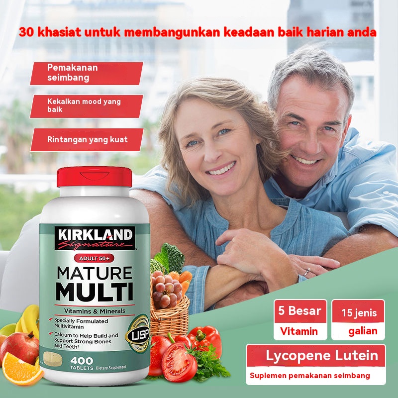 Kirkland Signature Adult 50+ Mature Multi Vitamins & Minerals (400 ...