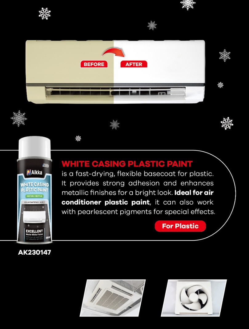 【WHITE CASING PLASTIC PAINT】Aerosol 400ml Air Conditioner Case Paint ...