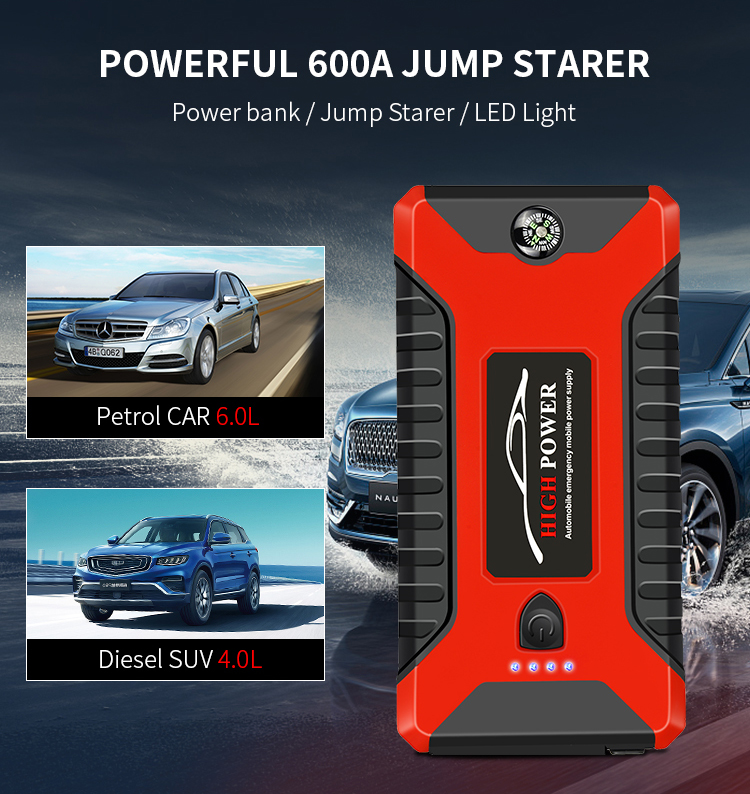 99800mAh Car Power Bank High Power with Pump Power Bank Emergency Jump ...