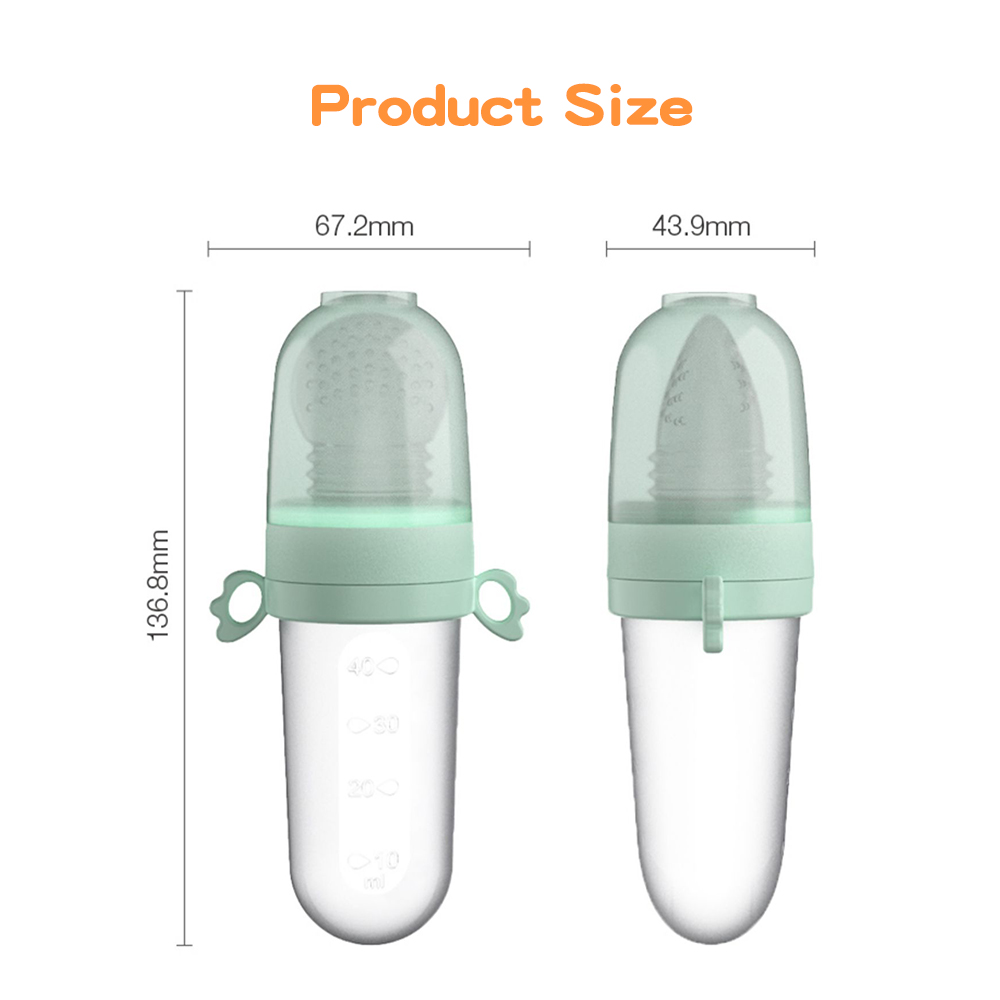 lakoe Baby fruit rice paste bottle kids infant silicone squeeze ...