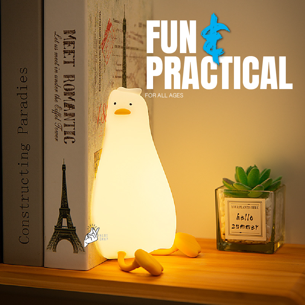 Lying Duck Lamp Rechargeable Night Light Cute Duck Slap Light Gift Box ...
