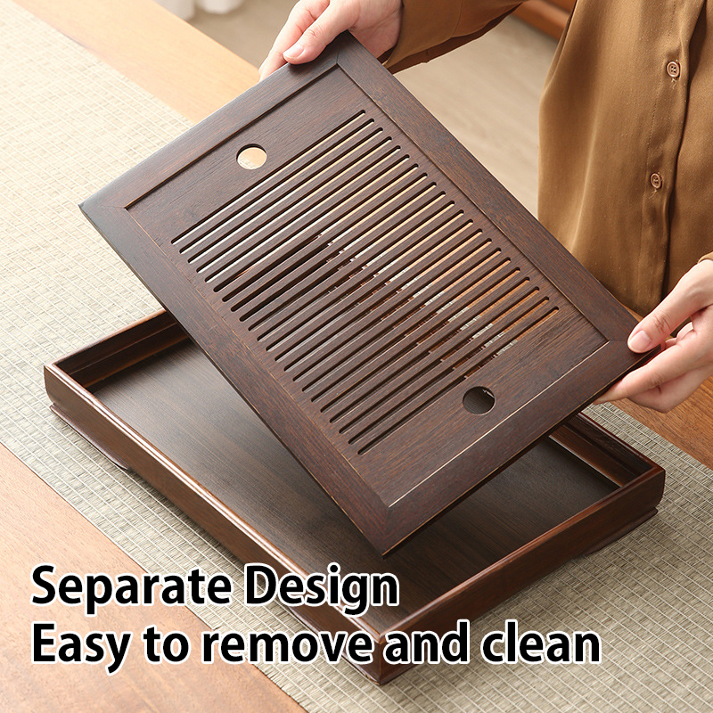 Tea Tray Bamboo Drainage Tray Chinese Small Tea Table Teapot Pallet ...