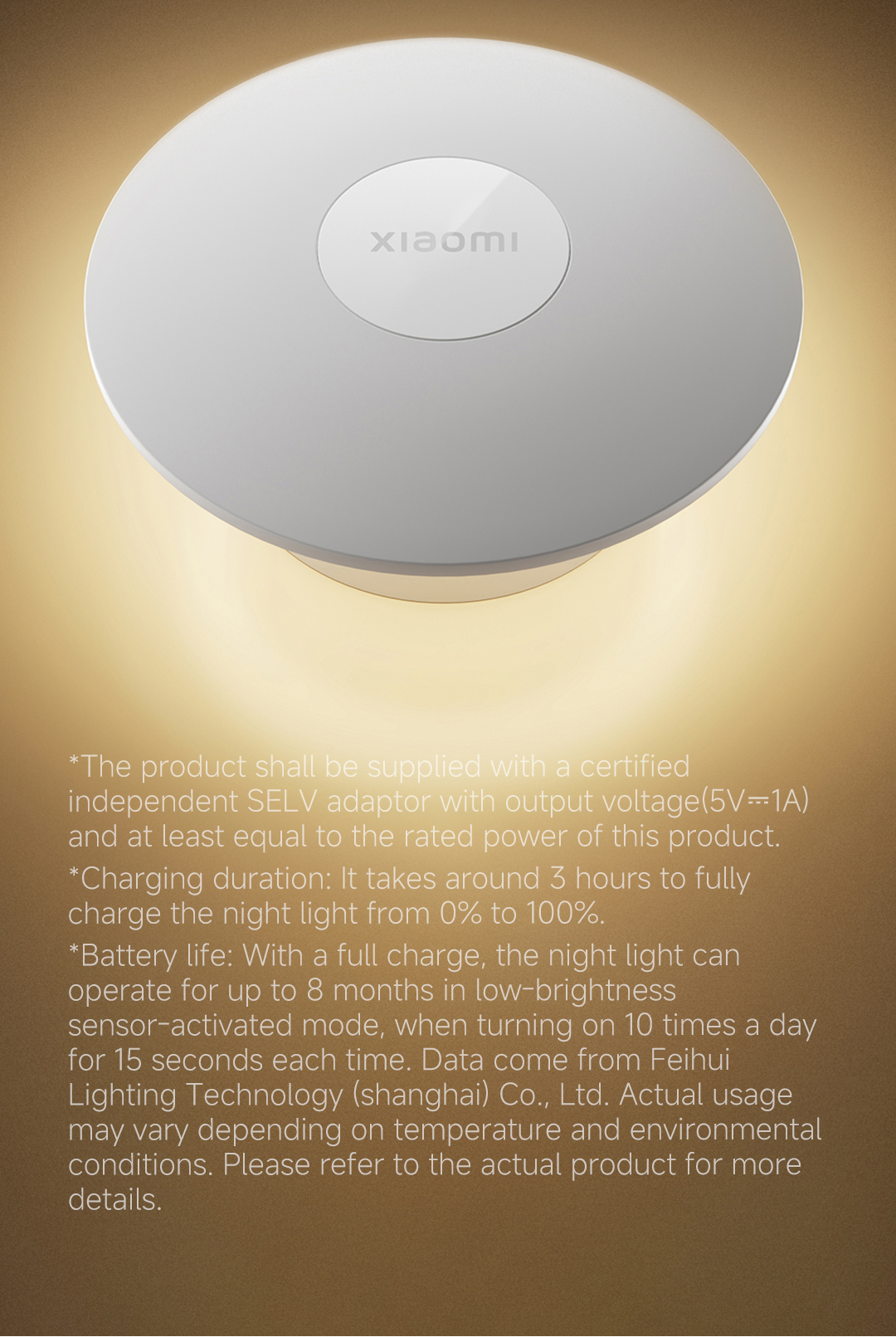 Xiaomi Night Light 3 smart dual sensor/long battery life/soft ambient ...