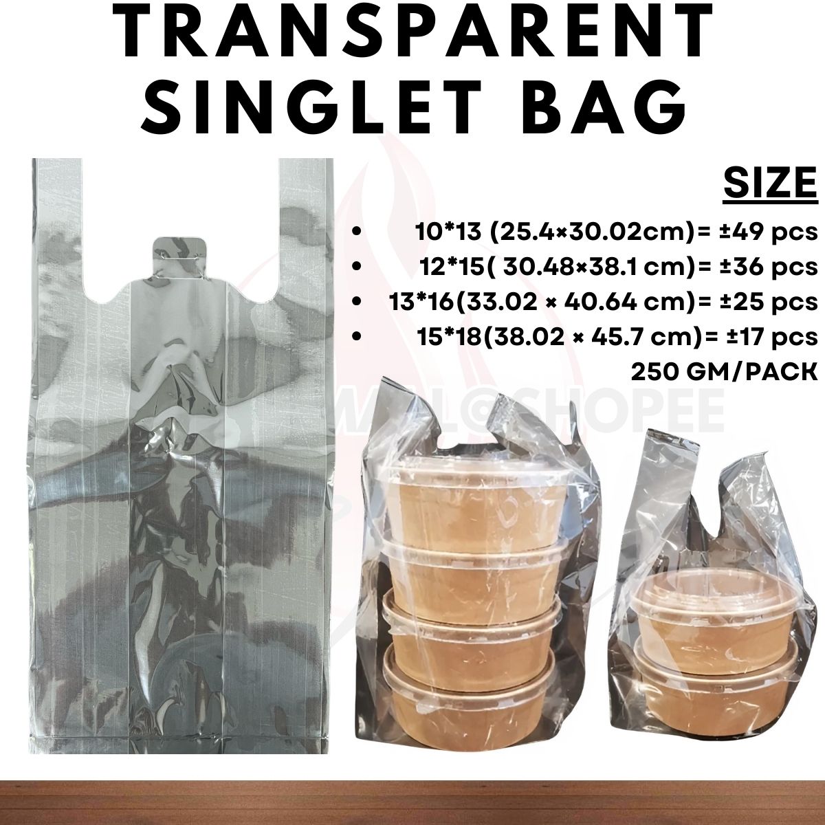Transparent Singlet Plastic Bag PP Packaging Clear Bag for Retail ...
