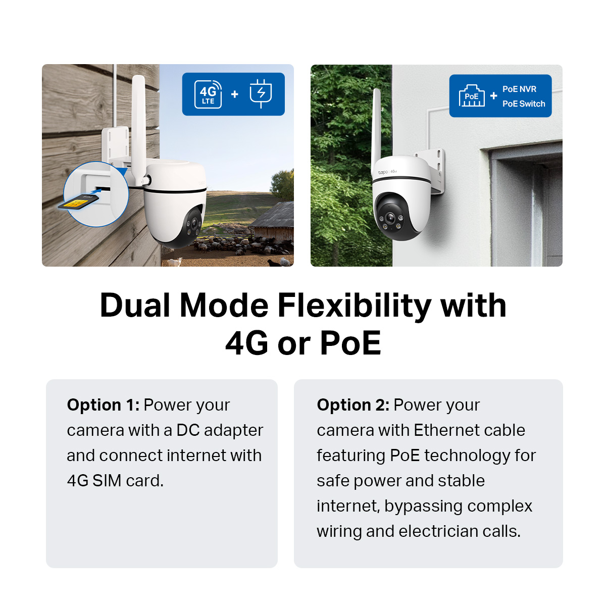 TP-Link Tapo 4G SIM Card & POE 2MP CCTV Camera Outdoor IP66 Waterproof ...