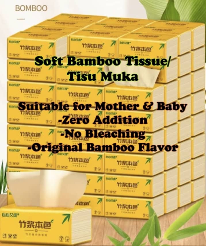 40 Pcs/4 Ply Bamboo Tissue /Soft Facial Tisu/Tissue Paper/Tisu Muka ...