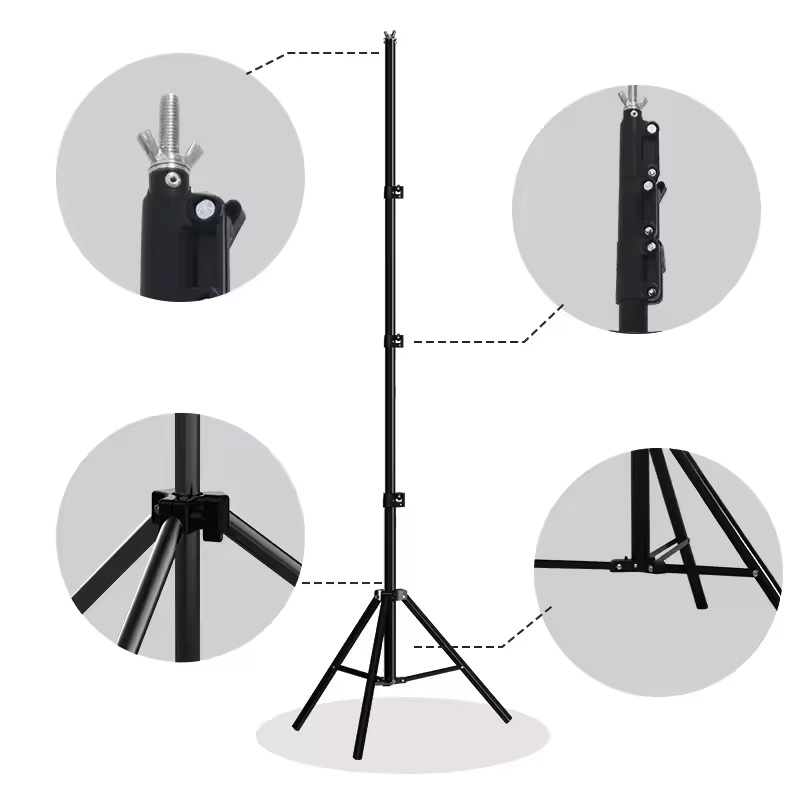 2MX2M T-Shape Backdrop Stand Kit with Background Cloth Video Chroma Key ...