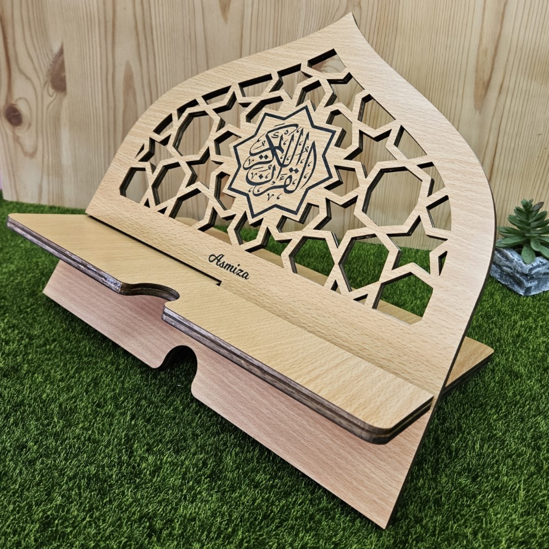 Rehal Exclusive Rehal Bentuk Kubah Masjid Wood laminate Holy Quran ...