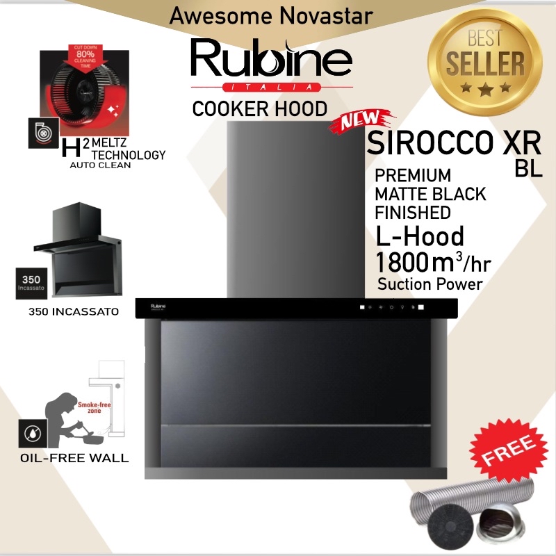 Rubine SIROCCO XR L Hood 1800m3/Hr Suction Power Penyedut Asap Minyak ...