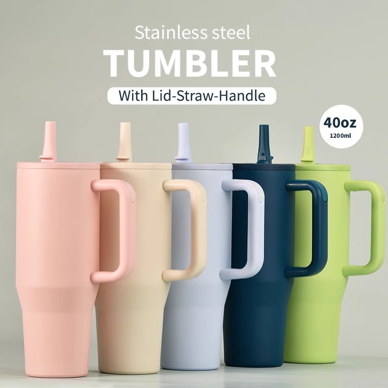 Tumbler With Handle 1300ml Stainless Steel Insulated Flask Water 40oz ...
