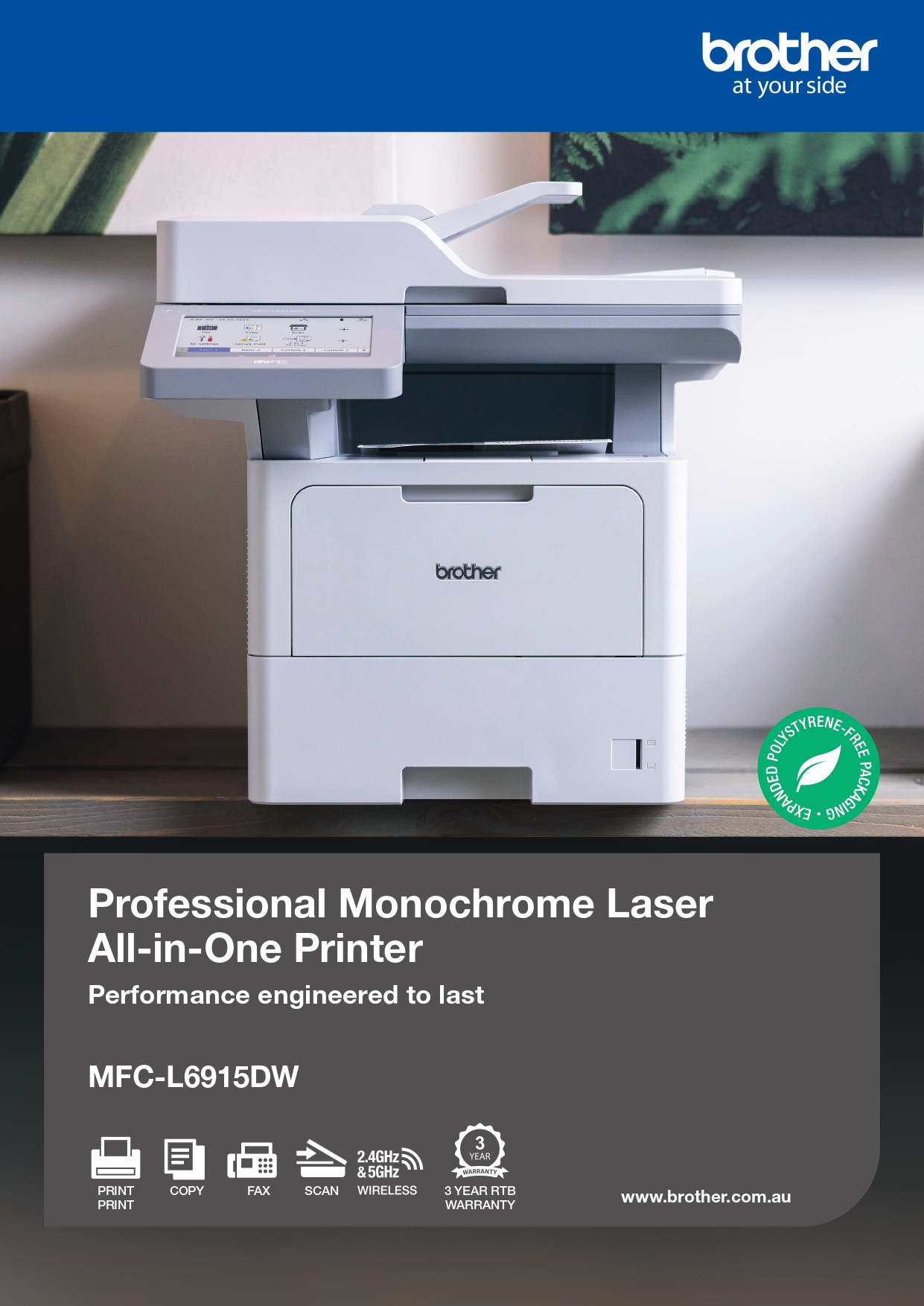 Brother MFC-L6915DW A4 4-in-1 WI-FI Monochrome Laser Printer – For ...