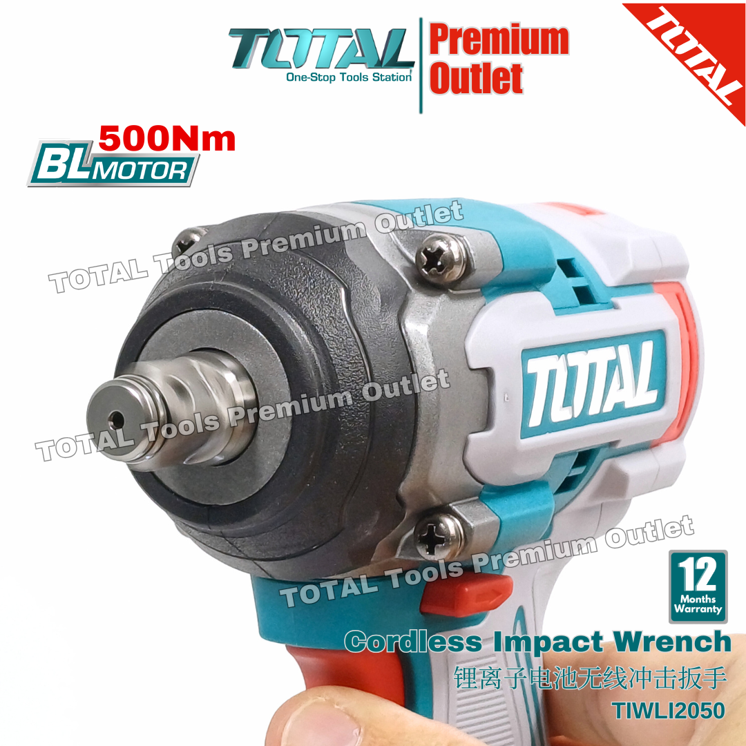 TOTAL Tools 20V series 500Nm Cordless Impact Wrench BL motor+FREE HAND ...