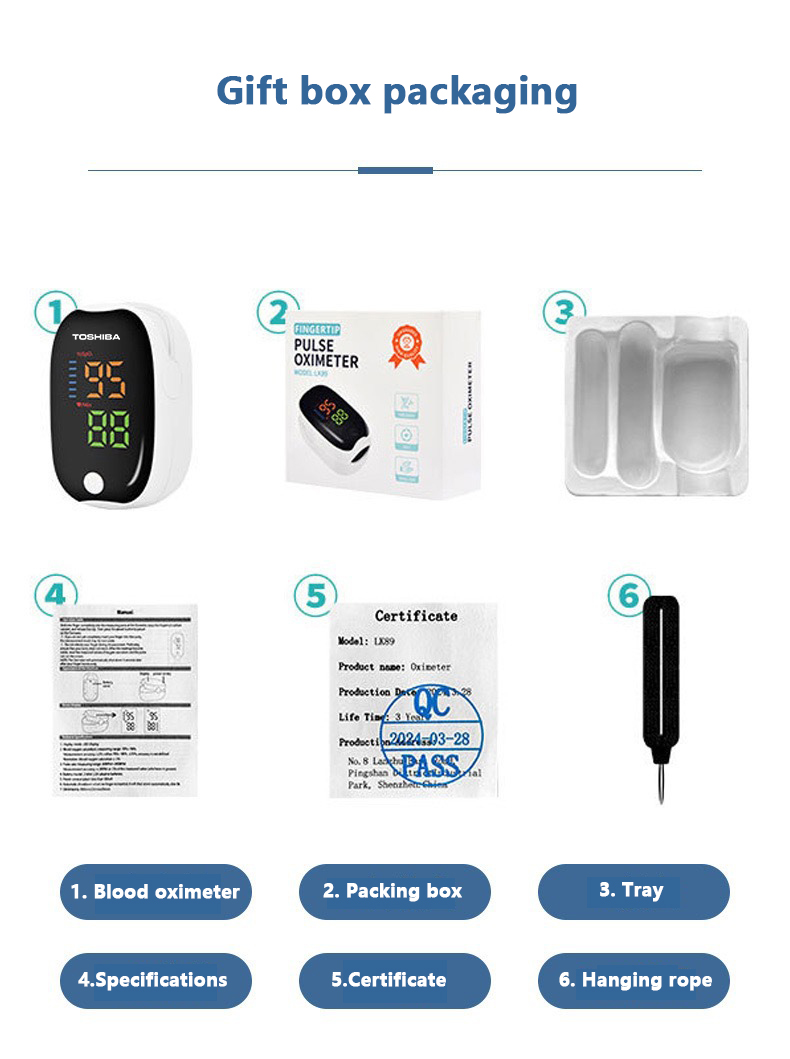 Toshiba 【10 Years Warranty】Medical Grade Oximeter Portable Fingertip ...