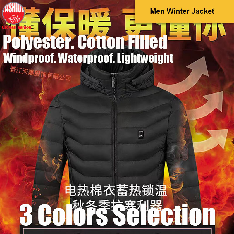 Winter Thermal Jacket Men Baju Sejuk Jaket Lelaki Hooded Waterproof ...