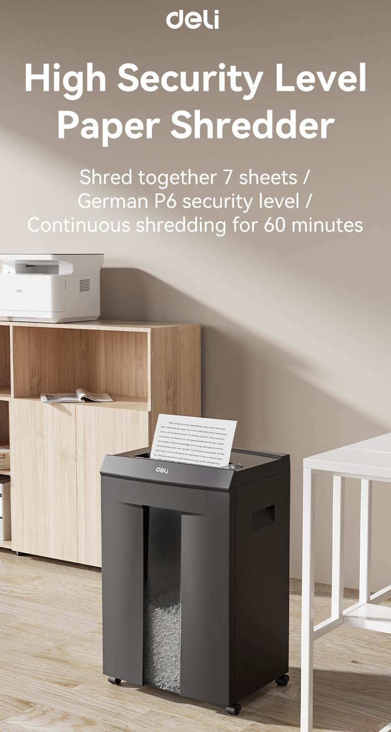 Deli P6 Large Paper Shredder Machine Cutter Office Supplies | Mesin ...
