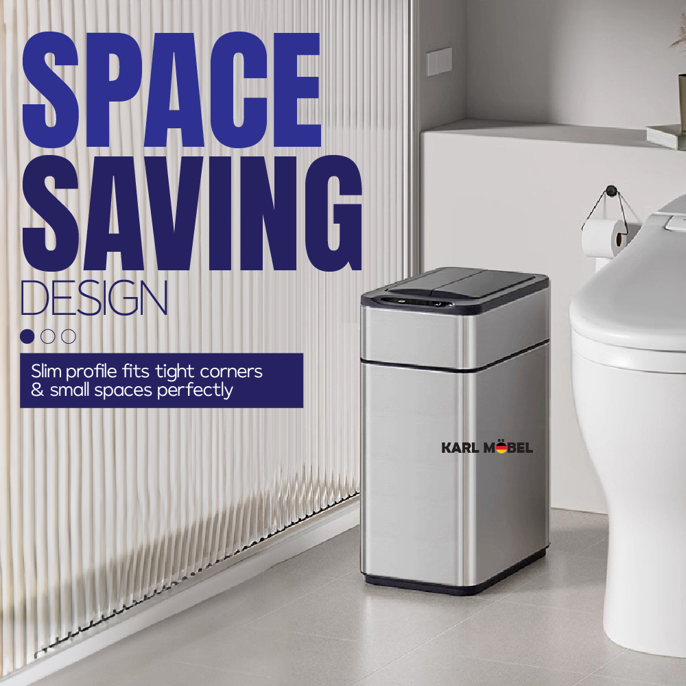 Smart Dustbin Automatic Stainless Steel Tong Sampah Bertutup Rubbish ...